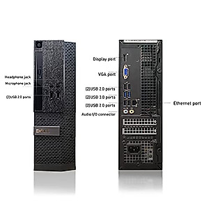 Dell PC Desktop Computer Black Treasure Box – Intel Quad Core i5 up to 3.60GHz, 16GB Memory, 512GB SSD, WiFi & Bluetooth, Keyboard & Mouse, DVD, Windows 10 Pro 64-bit (Renewed)