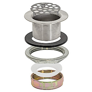 EZ-FLO Stainless Steel Flat Top Duplex Strainer with Flange, 1-7/8 to 2-1/4 Inch Sink Opening, Die Cast Nut, 30043