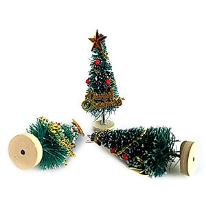 SXFSE Dollhouse Decoration Accessories, 1:12/1:6 Toy House Miniature Scene Model Mini Christmas Tree for DIY Fairy Garden Dollhouse Decoration Pretend Toys (Green)