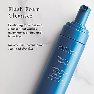 Bioelements Flash Foam Cleanser - 6.5 fl oz - Exfoliating Foam Cleanser for Oily, Combination & Dry Skin - Vegan, Gluten Free - Never Tested on Animals