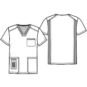 Cherokee iFlex Men Scrubs Top V-Neck CK661, M, Black