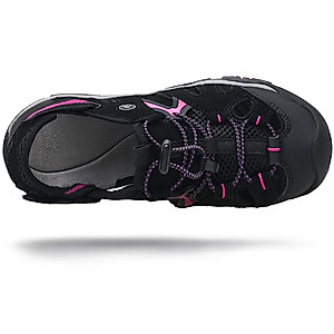 atika Women Athletic Outdoor Sandal, Closed Toe Lightweight Walking Water Shoes, Summer Sport Hiking Sandals, Phoenix Balck & Violet, 6