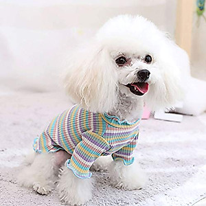 Puppy Christmas Sweater Puppy Shirt Cat Dog Rainbow Pet Winter Clothes Pajamas T-Shirt Cute Vest Pet Clothes