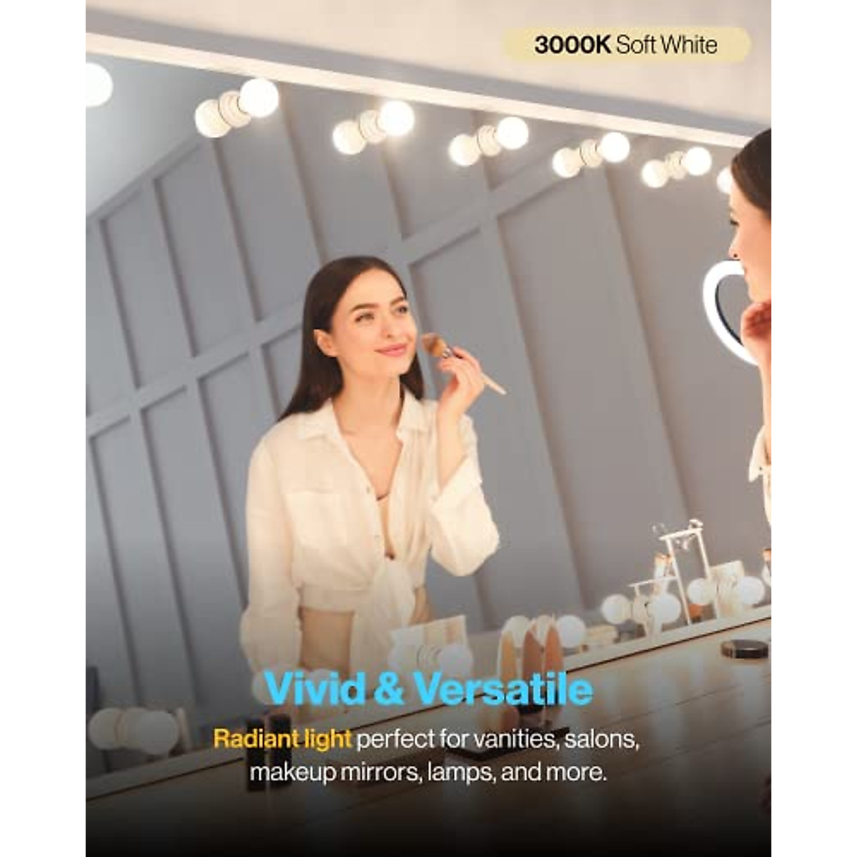 Sunco G25 LED Light Bulbs, Vanity Globe Bathroom Light Bulb, 450 LM, 3000K Warm White, 6W (40W Equivalent), Dimmable Mirror Vanity Decorative Bulb, E26 Base UL 4 Pack