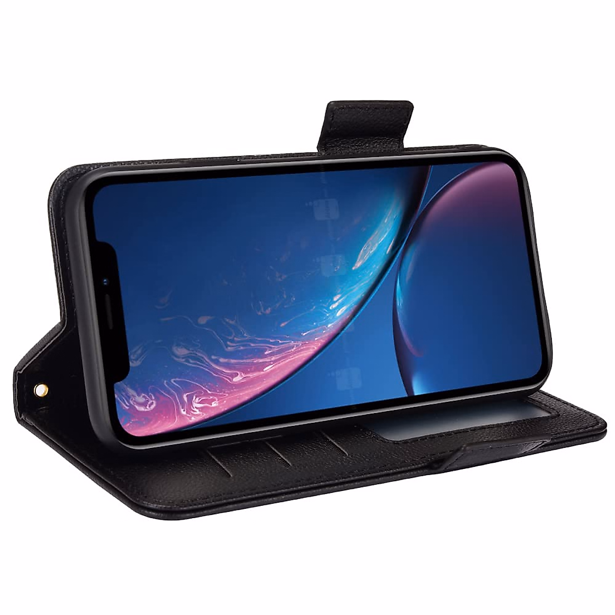 Compatible with Oppo Reno 6 Pro 5G Case,PU Leather Kickstand with Card Holders,Compatible with Oppo Reno6 Pro 5G PEPM00 CPH2249 Flip Magnetic Closure Protection Phone Wallet Cover Black