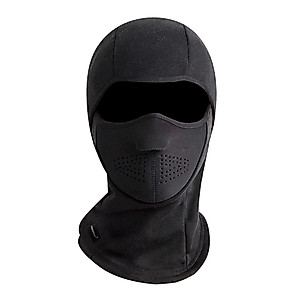 ZERDOCEAN Winter Windproof Fleece Full Face Motorcycle Ski Mask Balaclava Black