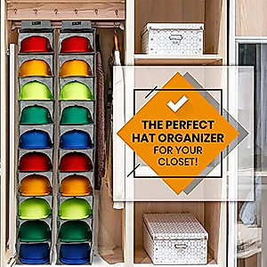 Boxy Concepts Hat Rack - 10 Shelf Hanging Closet Hat Organizer for Baseball Caps - Hat Storage to Protect Your Caps with this Hat Hanger - Easy Hat Holder & Baseball Hat Organizer