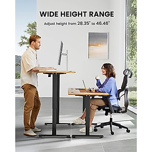 ErGear Height Adjustable Electric Standing Desk, 55 x 28 Inches Sit Stand up Desk, Memory Computer Home Office Desk (Vintage Brown)