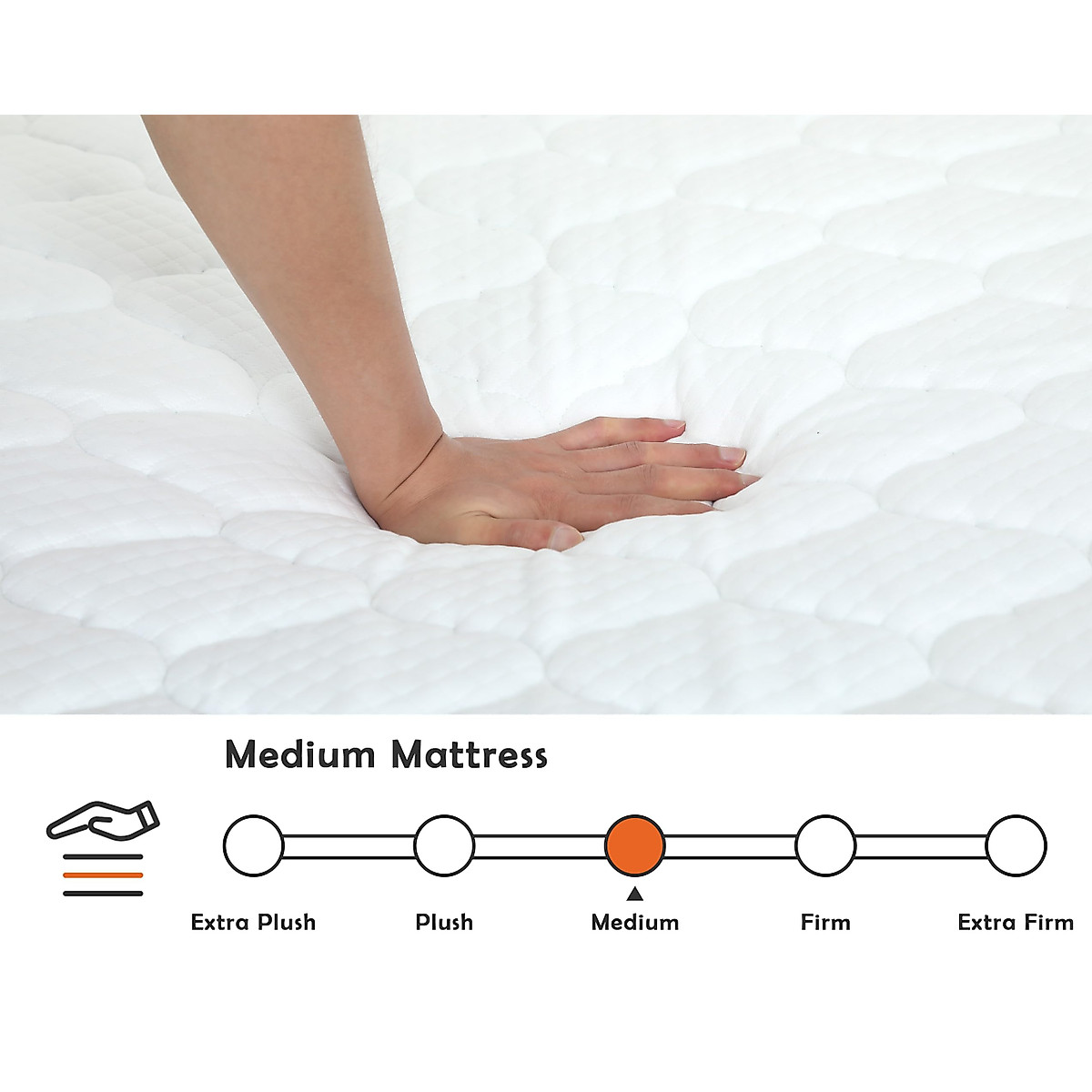 Haiput Wam 6 Inch Queen Mattress in a Box, Innerspring Mattress CertiPUR-US Certified, Double Mattress with Bamboo Charcoal Gel Memory Foam, Hybrid Mattress Queen Pressure Relief(6in Queen)