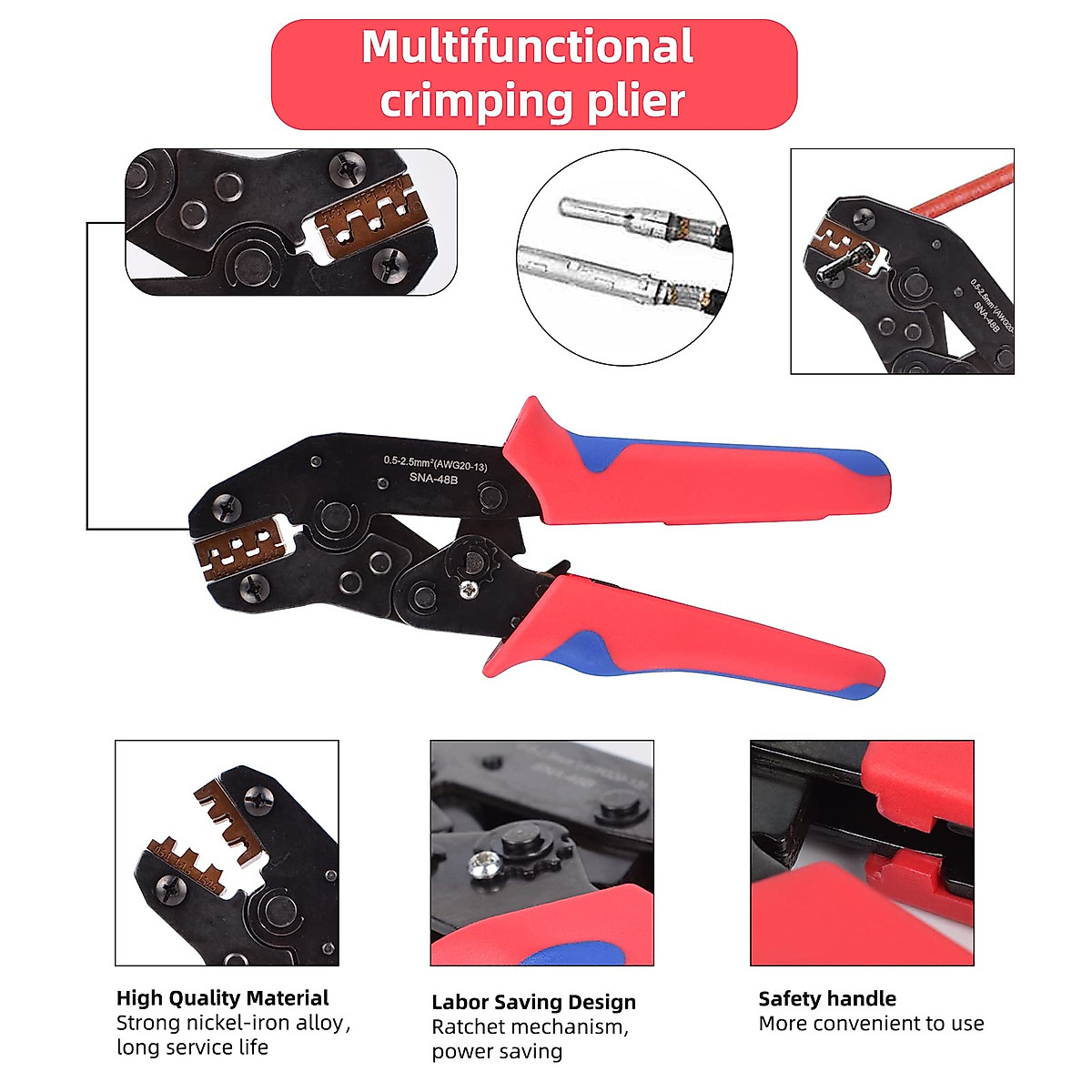 Amliber 798Pcs 43 Kits Waterproof Automotive Wire Connectors With Ratcheting Wire Crimper, 1/2/3/4/5/6 Pin Automotive Electrical Connectors With Wire Crimping Tool Kit