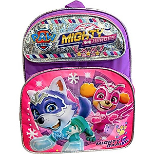 KBNL Paw Patrol 'Mighty Heroes' - Girls Deluxe 14 inches School Backpack Purple-pink