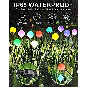 Solar Garden Lights, 8 Pack 64 LED New Upgraded Solar Firefly Lights Outdoor Waterproof, High Flexibility Starburst Swaying Solar Lights, Solar Garden Outdoor Lights for Yard Patio Pathway, Multicolor