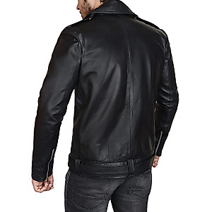 Prime-Fashion Men's Negan Walking S7 Black Brando Jeffrey Dean Morgan Motorcycle Slim Fit Genuine Leather Biker Jacket