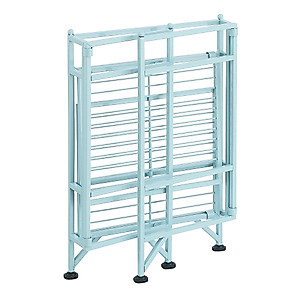 Convenience Concepts Xtra Storage 2 Tier Folding Metal Shelf, Sea Foam