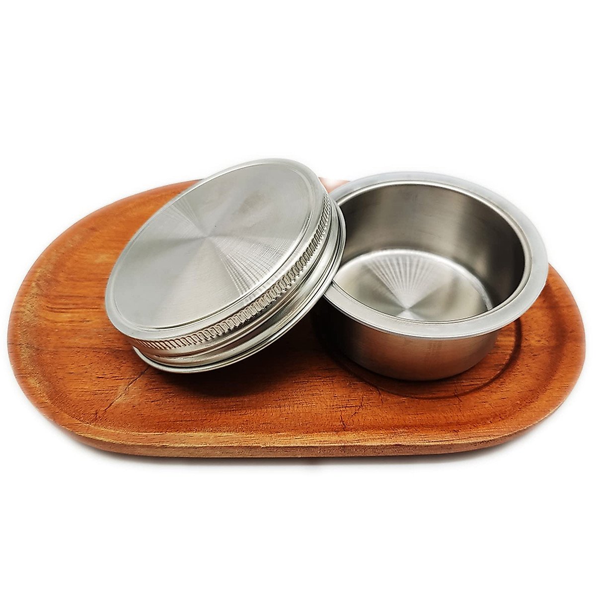 304 SS Salad Divider Cups Separate Vegetable and Dressing for 3.38 Inch Wide Mouth Mason Jar Salad Bowl, NO JAR QurHapzy (2 Pack)