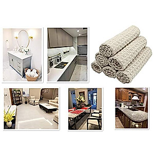 VeraSong Microfiber Kitchen Cleaning Cloth Thick Dish Rags Waffle Weave Washcloths Dish Cloths Ultra Absorbent Odor Free 12inch X 12inch 6 Pack Khaki