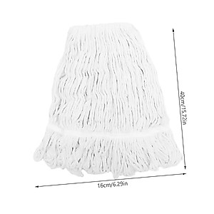 ABOOFAN Mop Replacement Head Floor Cleaning Mop Head Wet Mop Head Refill Reusable Mop Pad Industrial Mop Head Floor Sweeper Cleaning Mop Replacement Dust Wet Mop Head Cotton Thread White