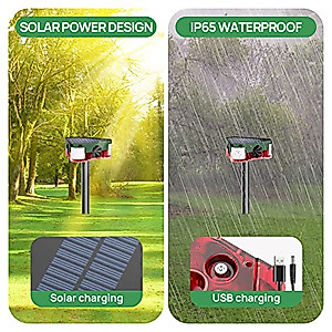 Meilen 360° Solar Ultrasonic Animal Repeller - Protect Your Garden with Remote Control,Motion Detection & IP65 Waterproof,Repels Cat,Raccoon,Skunk,Rabbit,Squirrels