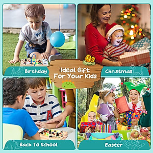 Dinosaur Light Switch Board - 8 LED Switches, Sensory Montessori Toy for 1+ Year Olds