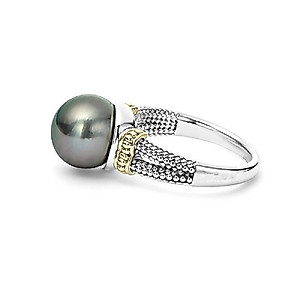 Grey Pearl Rings Spinner Ring for Women Wedding Bands for Women Sterling Silver Plated Brass Ring Cool Rings Sterling Silver Rings Anniversary Engagement Rings (6)