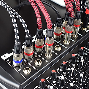 Mugteeve 3.5 mm to Dual XLR Male Y Splitter Cable, 6.6 Feet Stereo 1/8 Mini TRS Headphone Jack to L/R Double XLR Male Aux Cord, Noise Free, Nylon Braided, for Studio Monitor Speaker and Phones