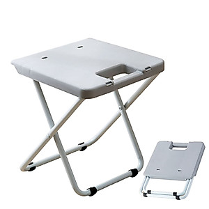 Yosogo Portable Folding Stool, 10” Lightweight Compact Collapsible Chair, Heavy Duty PP, Steel Frame Legs, 250lbs Capacity, Outdoor Travel, Beach, Fishing, BBQ, Camping, Hiking, Picnic, 1 Pack Gray