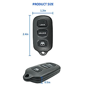 Keyless Entry Remote Control Car Key Fob Fit for Toyota 4Runner 1999 - 2009 Toyota Sequoia 2001-2007 Replacement Remote Control 3 Buttons Car Key FCC ID HYQ12BBX HYQ12BAN 2 Pack