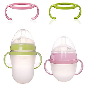 Bottle Handles Grip Compatible for Comotomo Baby Feeding Bottle (2 Count, Green)