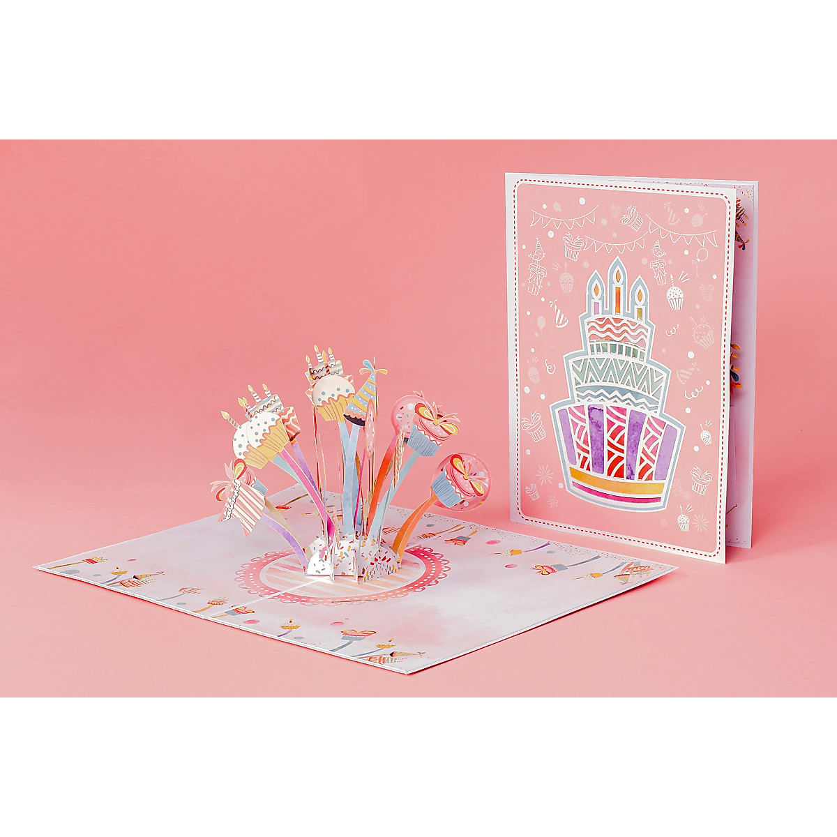 Paper Love Party Explosion Pop Up Birthday Card, 3D Popup Greeting Cards For Birthday, Celebration, Party, Baby Shower, It’s a Girl, All Occasion | 5" x 7"