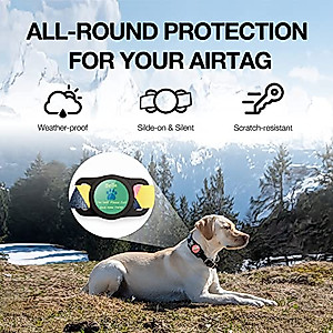 WHALEZON Airtag Dog Collar Holder, Silicone Case for Apple Air Tag Tracker, Cover Pet Collars, Midnight Blue, Large (Fits 3/4 inch - 1 inch wide collars)