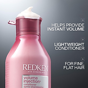 Redken Volume Injection Shampoo & Conditioner Set | Adds Volume, Lift, and Body to Flat Hair | Soft, Shiny Finish | Paraben Free