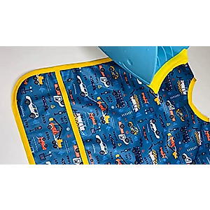 byGG Smock for Baby and Toddler Waterproof Bibs, Mess proof, Fun design, for Eating and other Activities with Catcher Easy clean, Washable