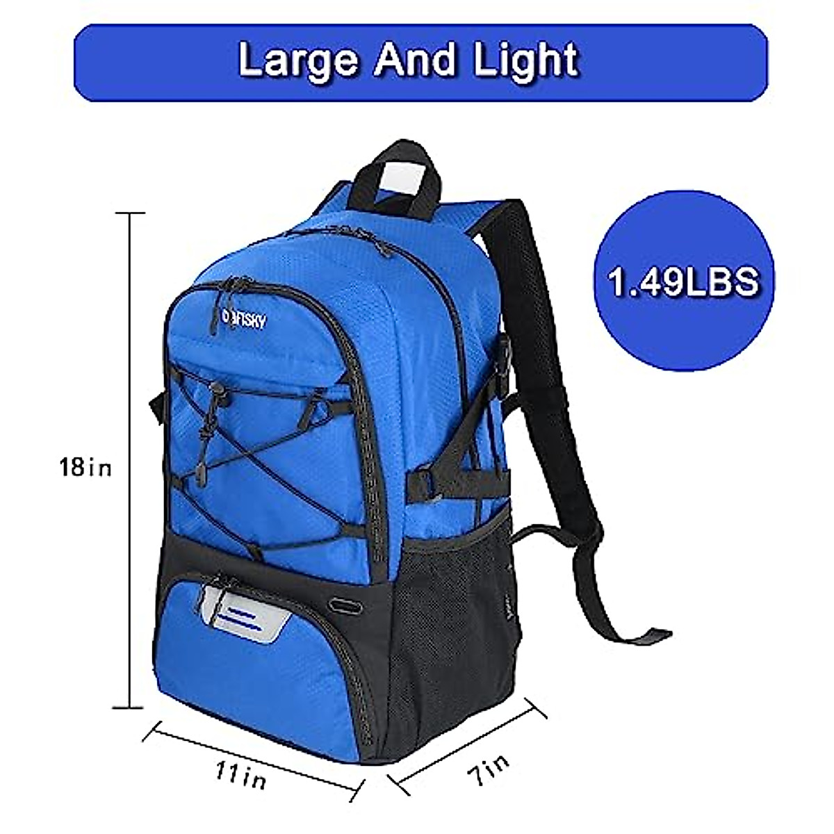 DAFISKY Basketball Backpack with Ball Compartment – Large Basketball Bag with Shoes compartment Sports Equipment Bag for Soccer Ball,Volleyball,Gym,Outdoor,Travel(blue)