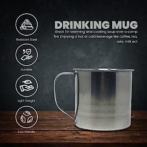 TSYWARE Pack of 6 Camping Coffee Mug Drinking Soup Cup (12 OZ)