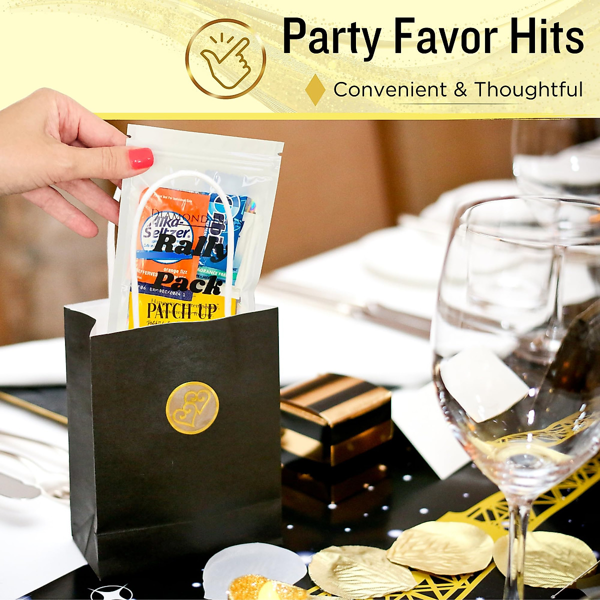 Diamond Hills Adult Party Kit Supplies in Bag, Bachelor and Bachelorette Party Favors, Bridesmaid Gifts, Emergency, Rally Pack, 4pk