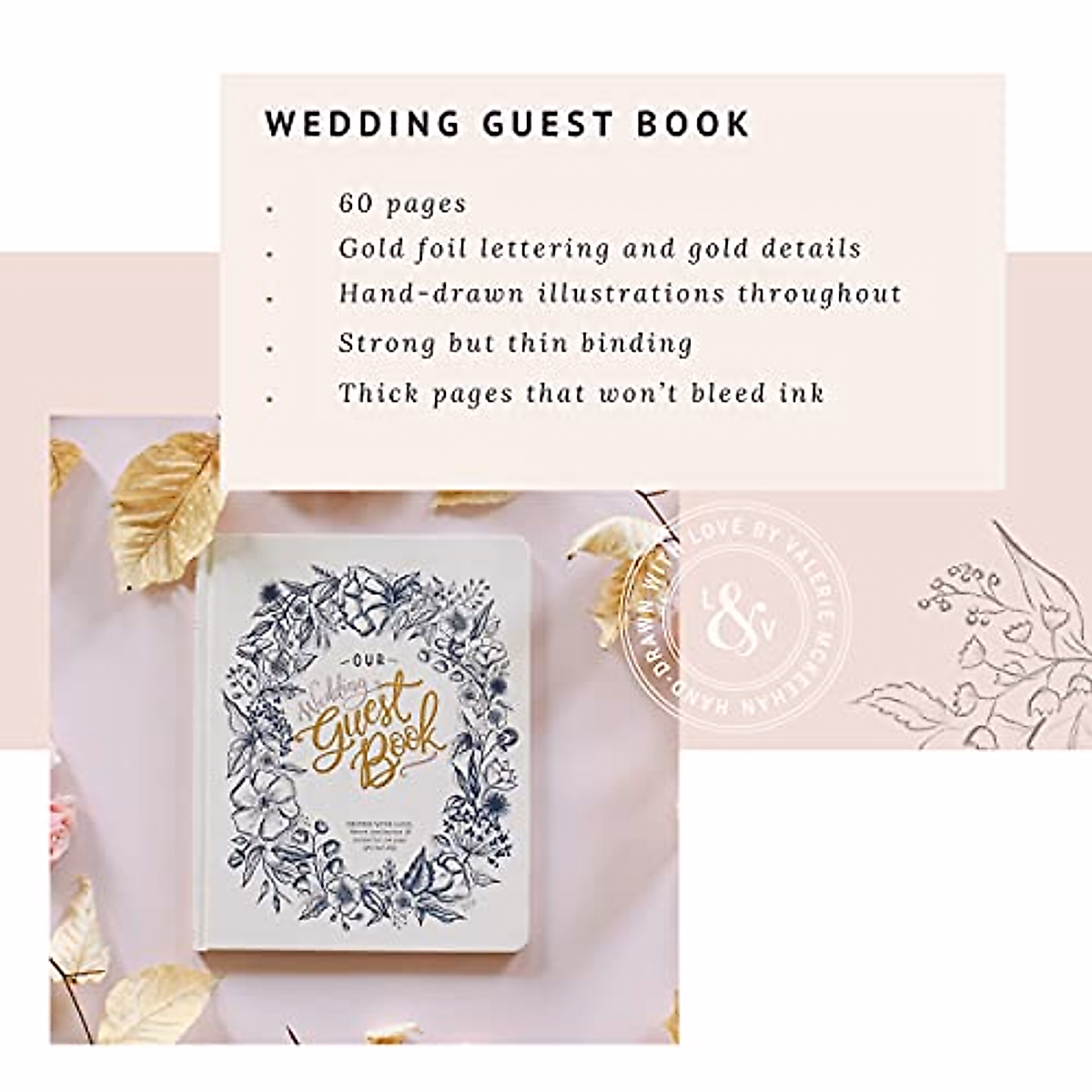Lily & Val Wedding Guest Book, Fun Wedding Ideas, Alternative Wedding Guest Book, Capture Memories with Wedding Book for Decoration