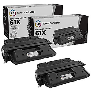LD Products Remanufactured Toner Cartridge Replacement for HP 61X C8061X High Yield (Black, 2-Pack)