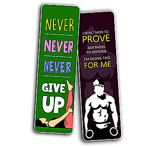 Creanoso Fitness Bookmarks (30-Pack) – Premium Gift Set – Awesome Bookmarks for Body Builders, Fitness Athletes, Men, Women – Six Bulk Assorted Bookmarks Designs – Cool Giveaways Set