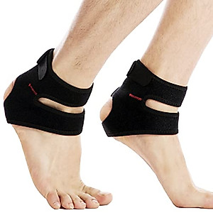 HiRui Ankle Brace Ankle Support for Men Women, Adjustable Ankle Wraps Ankle Stabilizer for Sports Protection Running Basketball Arthritis Sprain, Breathable (One Size, Black, 2-Pack)