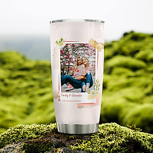 wowcugi Personalized Bestie Tumbler Cup With Lid 20oz 30oz Customized Best Friend Stainless Steel Double Wall Vacuum Insulated Tumblers Birthday Christmas Friendship Gifts Custom Photo Women BFF