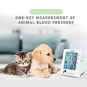 HHE Electronic Vet Use SphygmomanometerAutomatic Animal Vet Use Blood Pressure Monitor Tonometer 5 Cuffs Cat/Dog/Horse/Hamster (White)