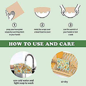 Beeswax Reusable Food Wraps 9 Packs - Beeswax Wraps for Food, Beeswax Wrap Sustainable Wax Paper for Sanwich Bread Cheese Fruits Snacks, Zero Waste(S/M/L)