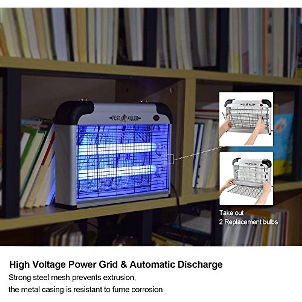 Electric Bug Zapper/Pest Repeller Control-Strongest Indoor 2800 Volt UV Lamp Flying Fly Insect ...