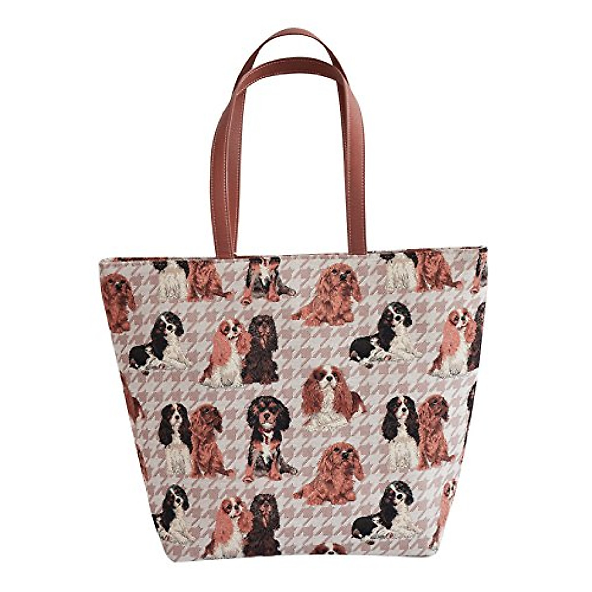 Signare Tapestry Shoulder Bag Tote Bag for Women with Cavalier King Charles Spaniel Dog Design (SHOU-KGCS)