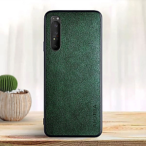 AIORIA for Sony Xperia 1 iii Case, 6.5 inch Premium PU Leather Phone Cover Retro Design Full Protective case for Sony Xperia 1 iii (Green)