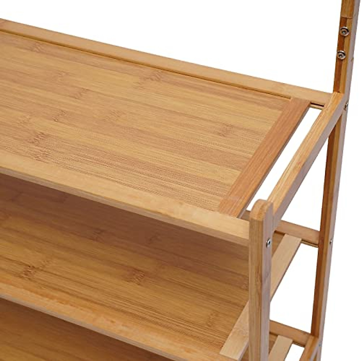 Gdrasuya10 Entryway Coat Rack Shoe Storage Shelf, 5-Tier Freestanding Hall Tree Shoe Rack with 10 Hooks for Entrance Foyer Mudroom Holds 15 Pairs of Shoes