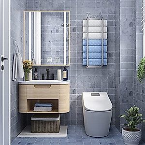 Wall Towel Holder for Rolled Towels, Towel Racks for Bathroom, Towel Rack Wall Mounted for Hand Towels, Washcloths in Small Bathroom/RV/Camper, Silver