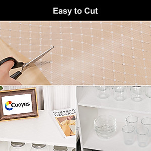 Cooyes Shelf Liner and Drawer Liner,EVA Non-Adhesive Non-Slip Washable Cabinet Liner Refrigerator Liners,for Cupboard,Kitchen,Bathroom,Table Place Mats,Desks Liner