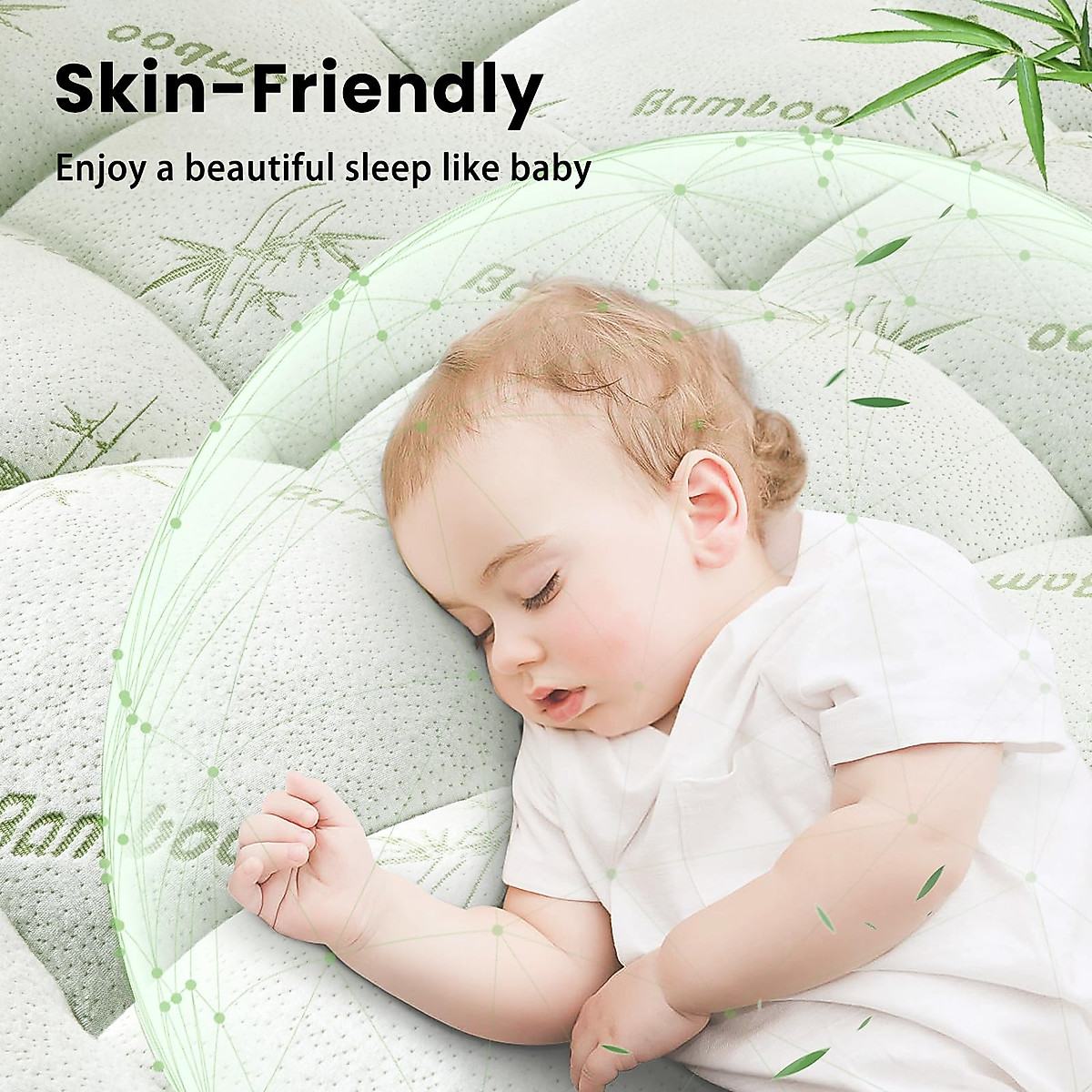 LIANLAM Mattress Topper King,1200 GSM Cooling Mattress Pad,Extra Thick Pillow Top Mattress Topper for Back Pain with 8"-21" Deep Pocket(78"x80",Green)