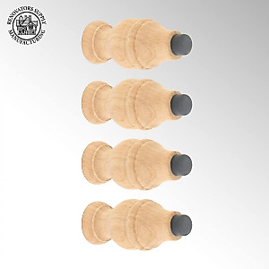 Renovators Supply Manufacturing Door Stoppers 3 5/8 in. Wall Mount Victorian Unfinished Wooden Door Bumper Stops Pack of 4